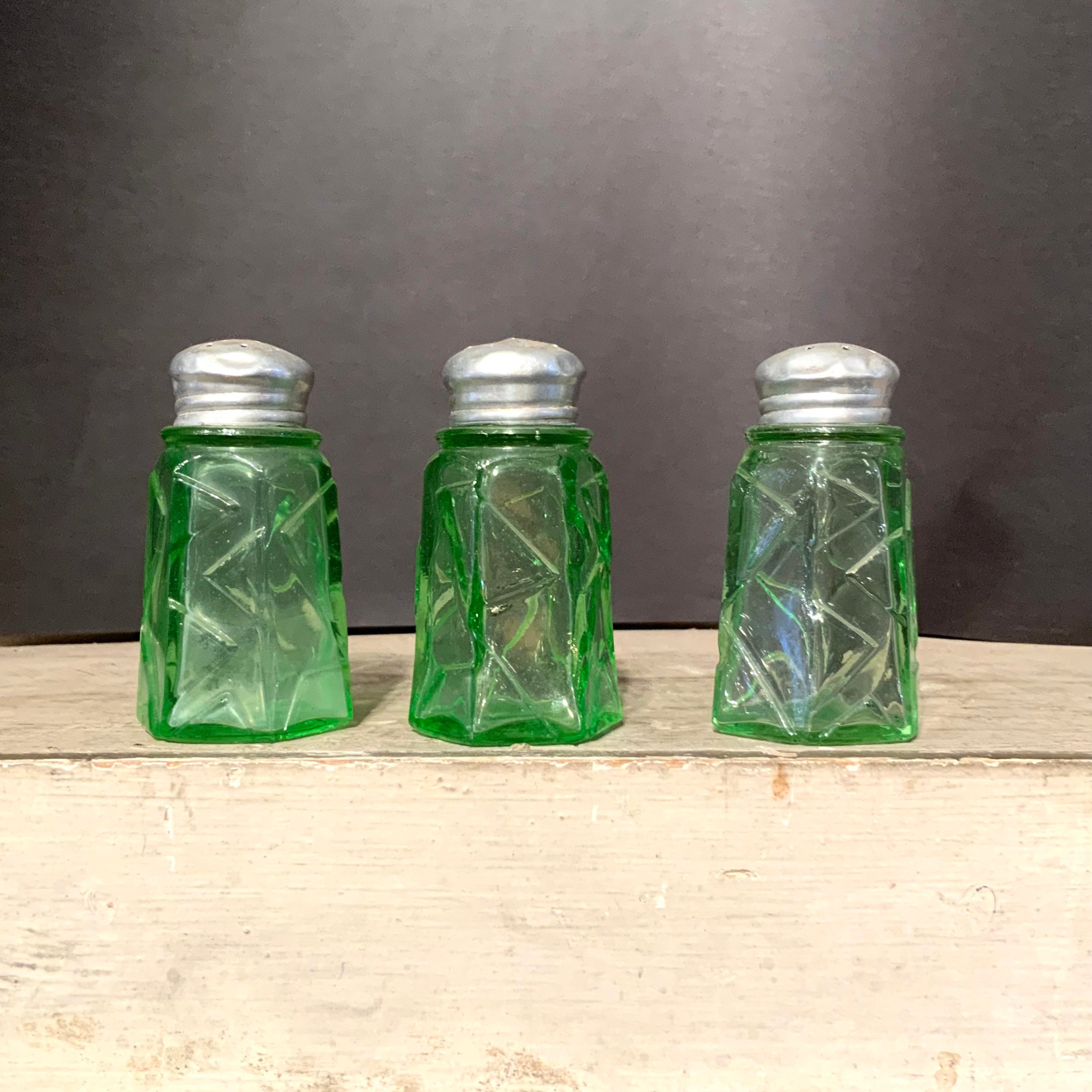 Depression Glass Salt and Pepper Art Deco All Three Ca: - Etsy