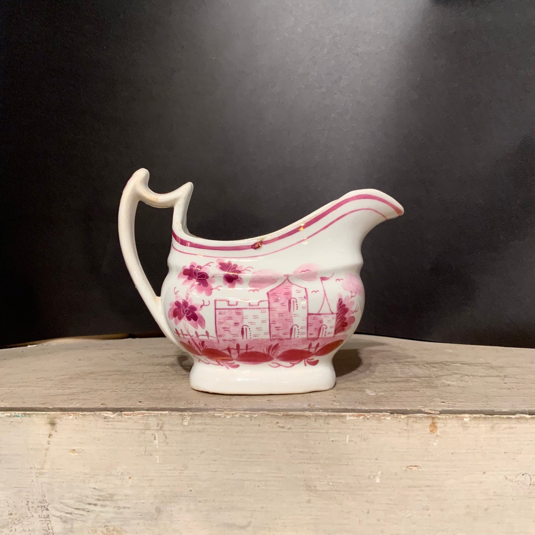 Antique Luster Creamware Creamer, Hand-painted Lusterware, Ca: 1830s ...