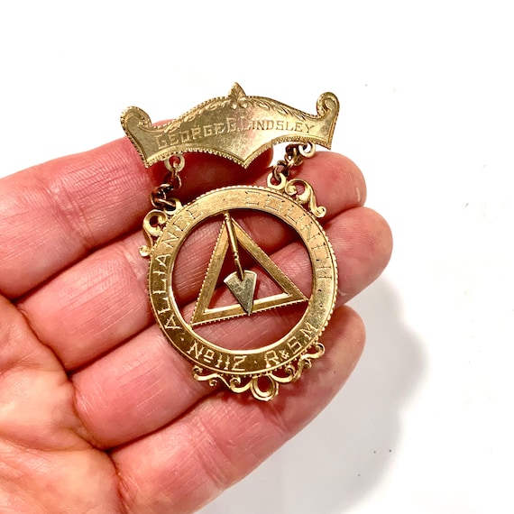 Antique 10K Gold Mason Lodge Pin Badge, Masonic, Odd … - Gem