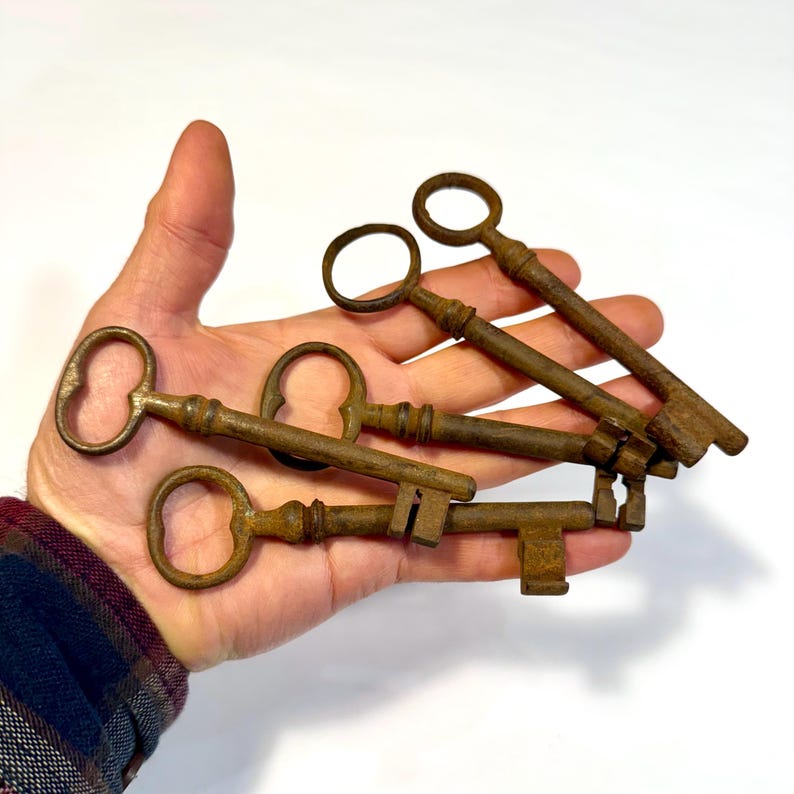 Antique Jailer's Keys, Huge Forged Iron Keys, All Five, Ca: 1800. - Etsy