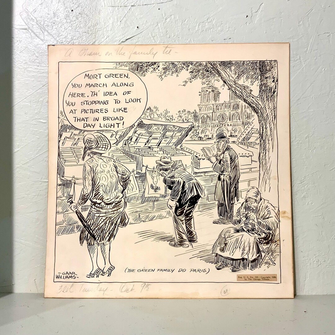 Gaar Williams Cartoon Art: "the Green Family Do Paris", 1928 Chicago ...