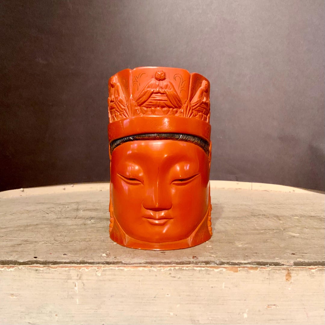 Vintage Buddha Head Jar, Red Bakelite Lidded Jar, Ca: 1930s. - Etsy