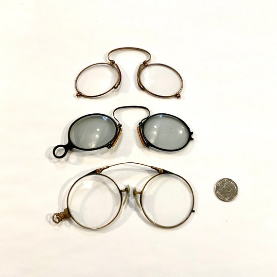 Antique Eye Glasses Pince Nez Glasses All Three Ca Gem