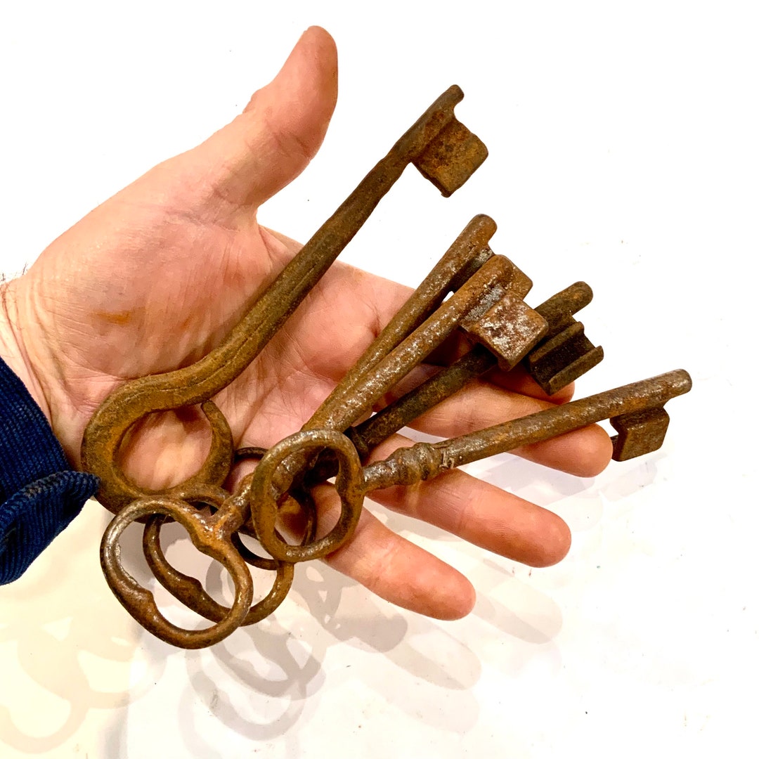 Antique Jailer's Keys, Huge Forged Iron Keys, All Five, Ca: 1800. - Etsy