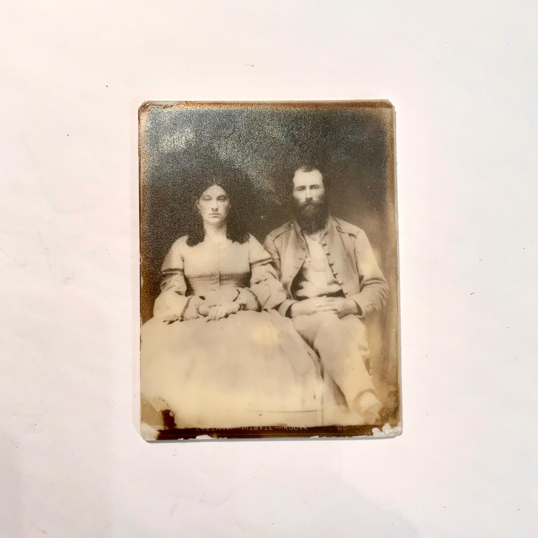 Civil War Confederate Soldier and Wife Opalotype Photograph on ...