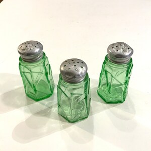Depression Glass Salt and Pepper, Art Deco, All Three, Ca: 1930s. - Etsy