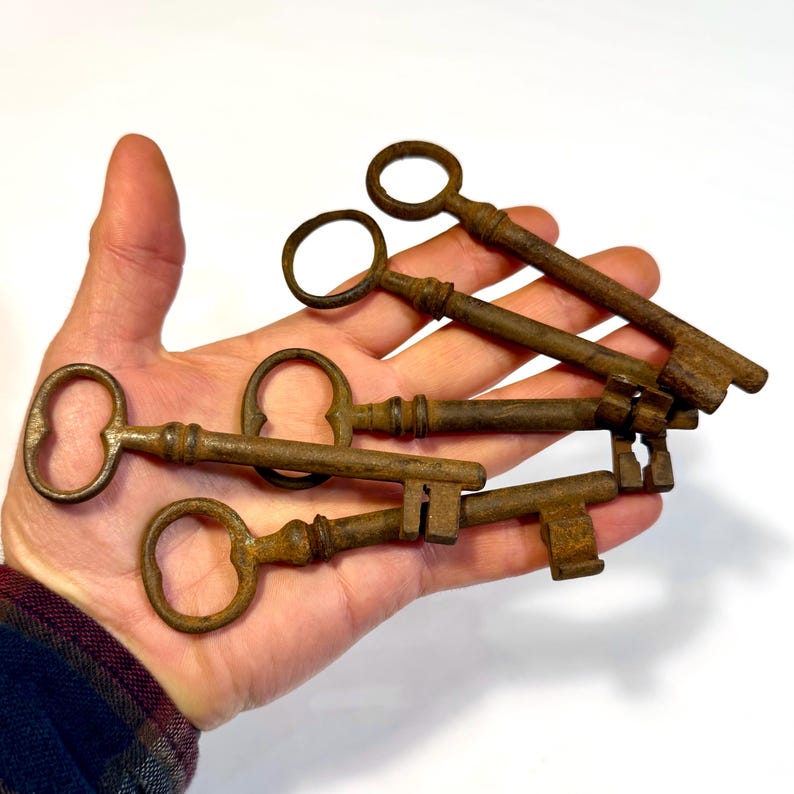 Antique Jailer's Keys, Huge Forged Iron Keys, All Five, Ca: 1800. - Etsy
