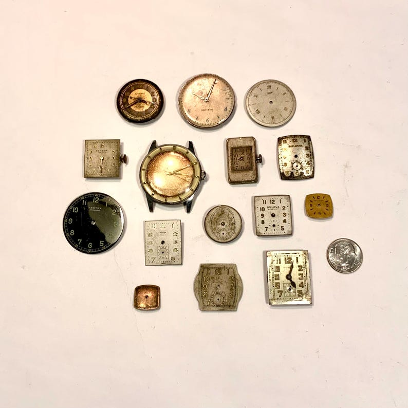 Vintage Watches and Watch Faces for Repair or DIY Projects, All 15, Ca ...