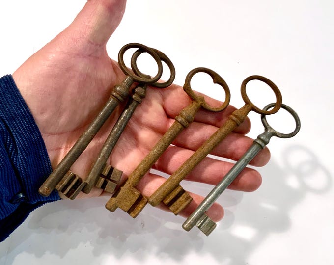 Antique Jailer's Keys, Huge Forged Iron Keys, All Five, Ca: 1800. - Etsy