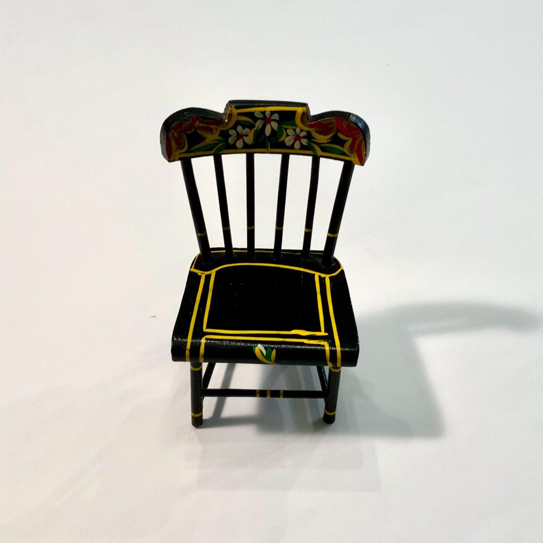 Vintage Doll Chair, Pennsylvania Dutch Painted Miniature Chair ...