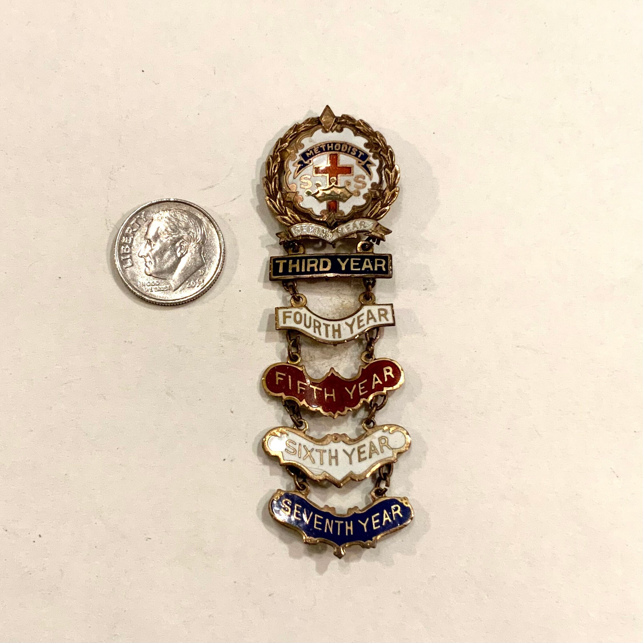 Methodist Enameled Sunday School Pin Ca: 1900. | Etsy