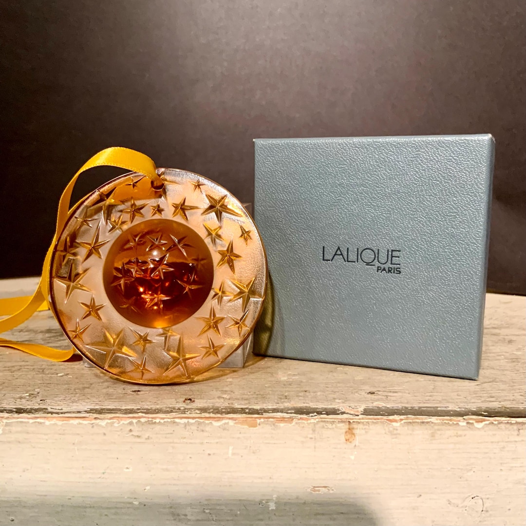 Lalique Christmas Ornament Mint in Box, Amber Constellation Ornament ...