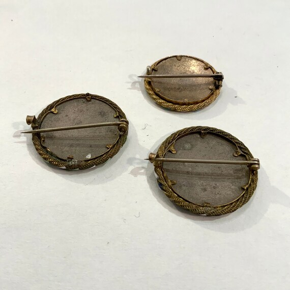 Victorian Photographic Pin Enameled Frames, All Three… - Gem