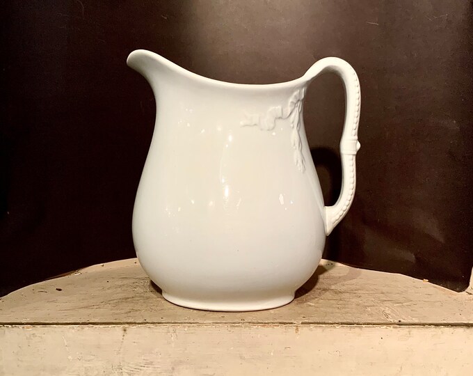 Large Antique Ironstone Pitcher, England, J. & G. Meakin, Ca: 1900. - Etsy