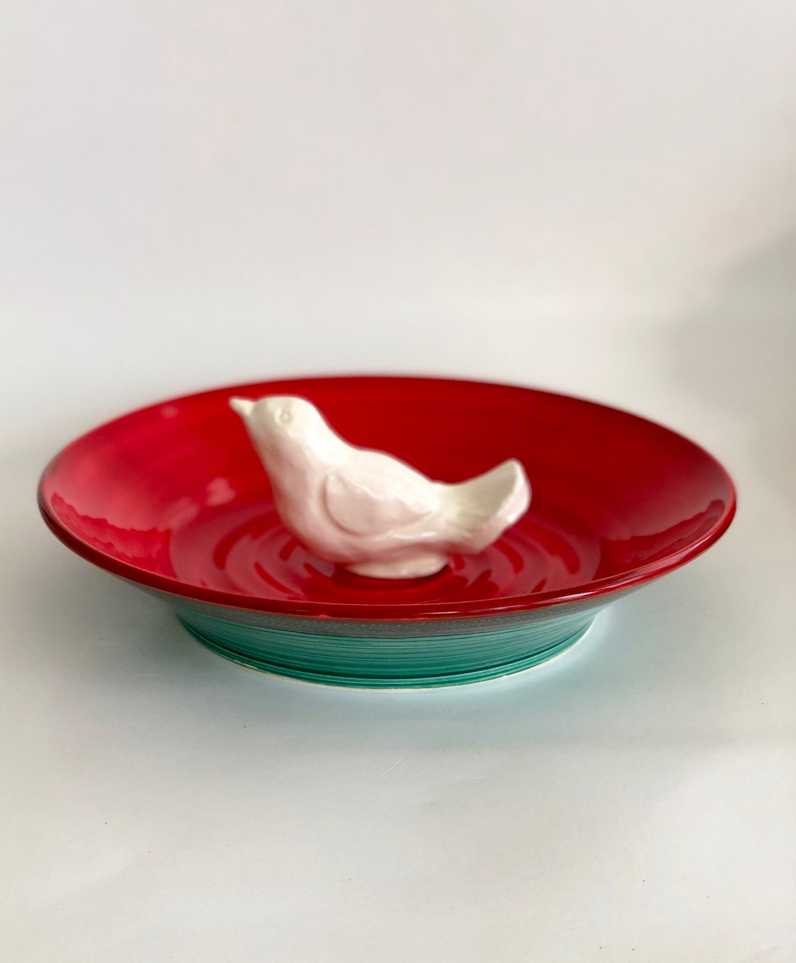 Red Christmas Plate, Christmas Hostess Gift, Red Green Plate, Santa ...