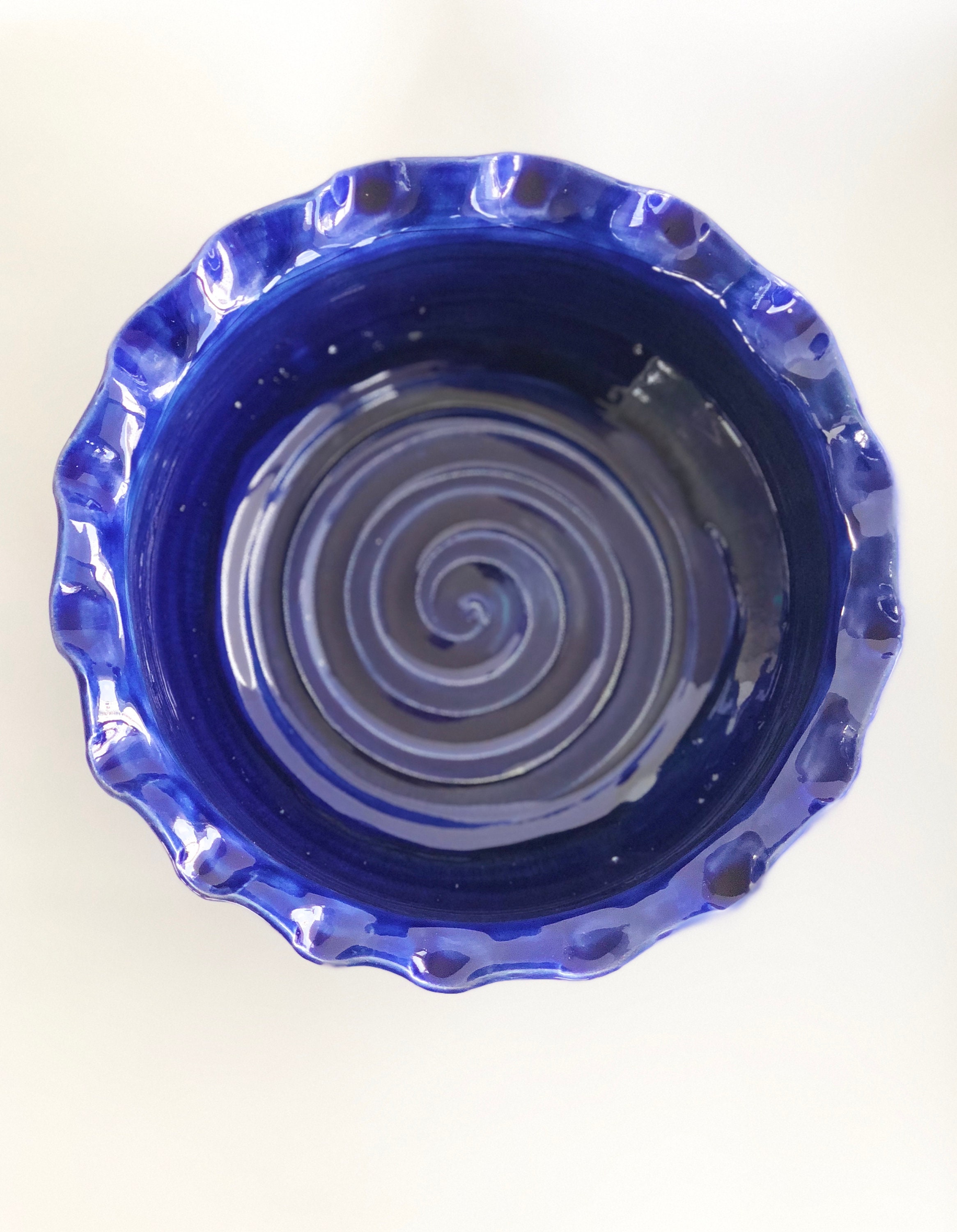 Handmade Blue Bowl, Cobalt Bowl, Pottery Serving Bowl, Blue Pottery ...
