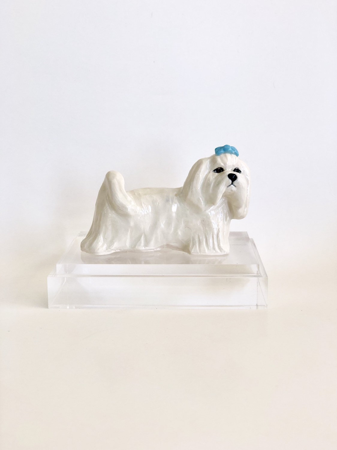 Maltese Paperweight, Handsculpted Ceramic Maltese, Clay Maltese ...
