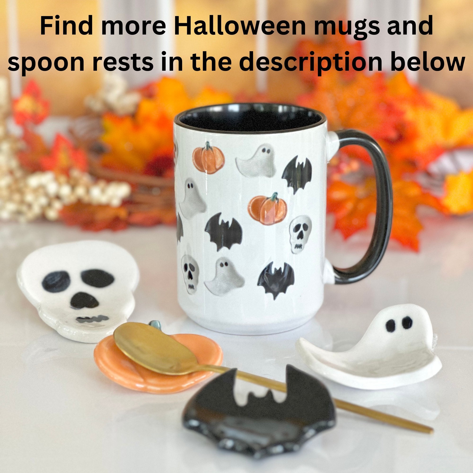 Halloween Spoon Rest Halloween Decor Ceramic Ghost Ghost Spoon Rest ...