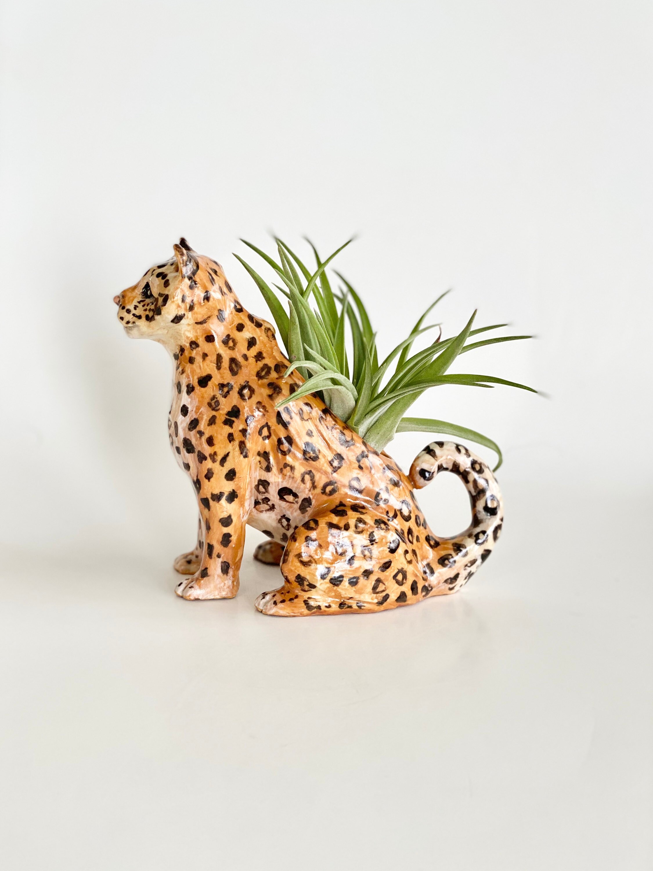 Leopard Planter Leopard Gift Leopard Art Jungle Animal | Etsy