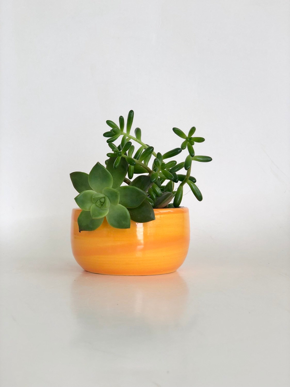 Mini Orange Planter Pot No Drainage Holes