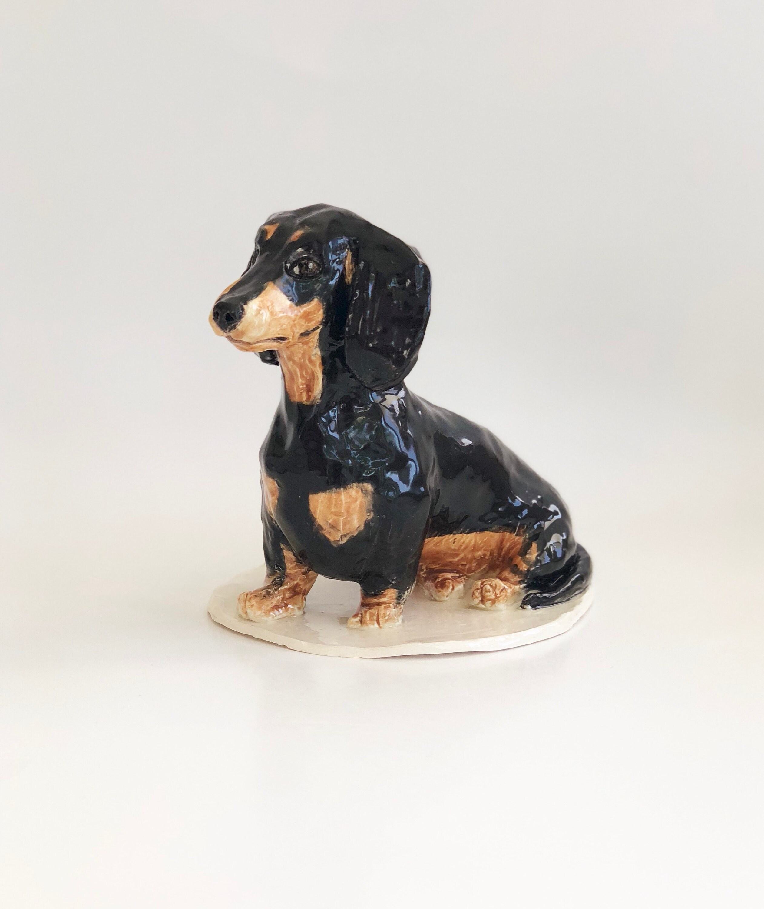 Dachshund Paperweight Handsculpted Ceramic