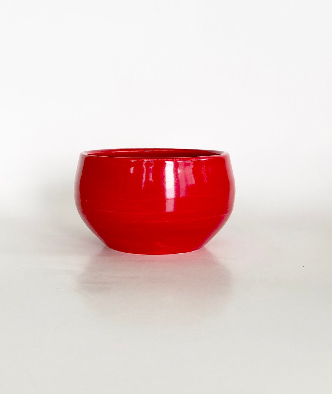 Small Red Planter, Red Pot, Ceramic Red Planter, Candy Apple Red, Small ...