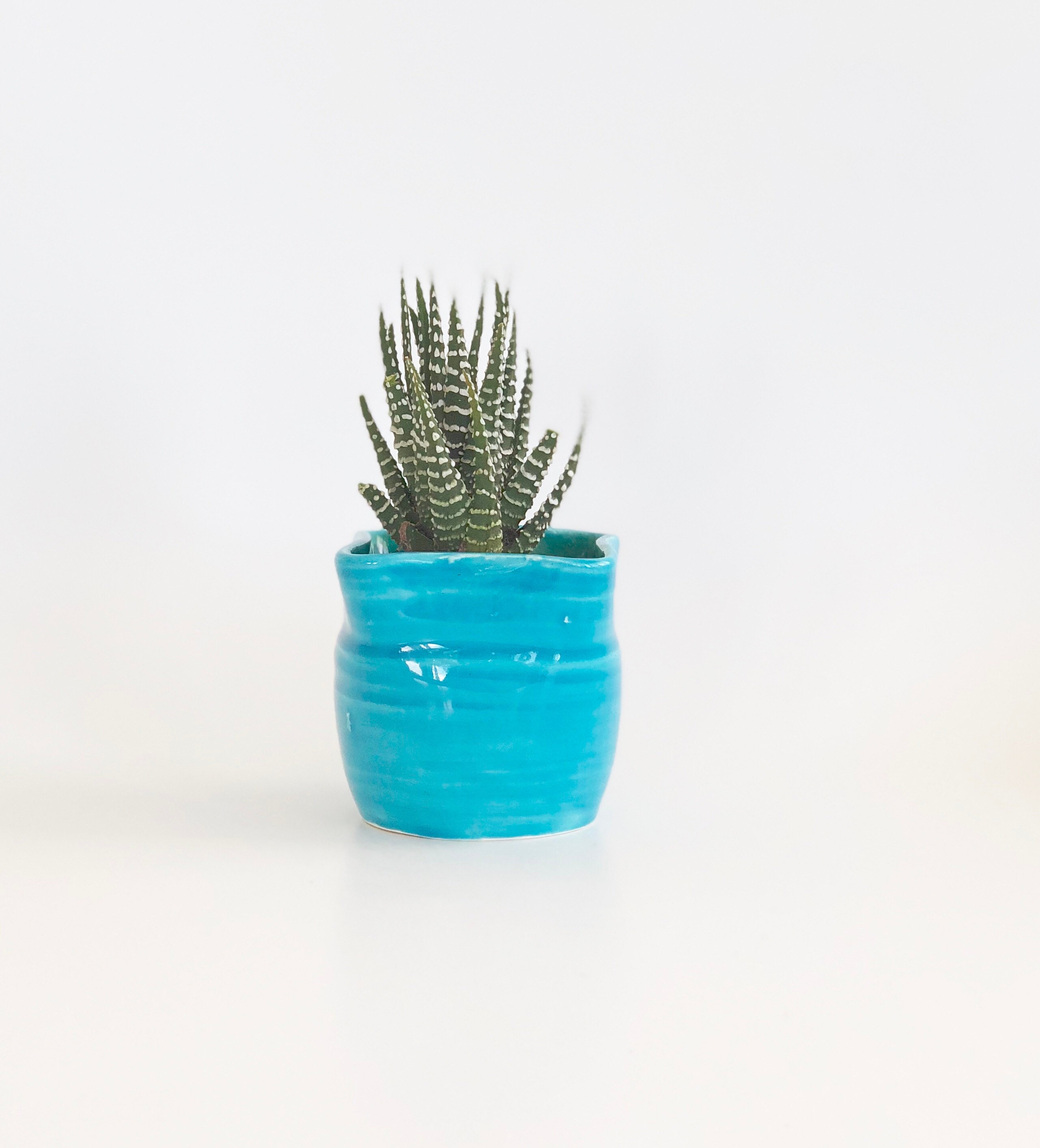 Mini Blue Ceramic Pot