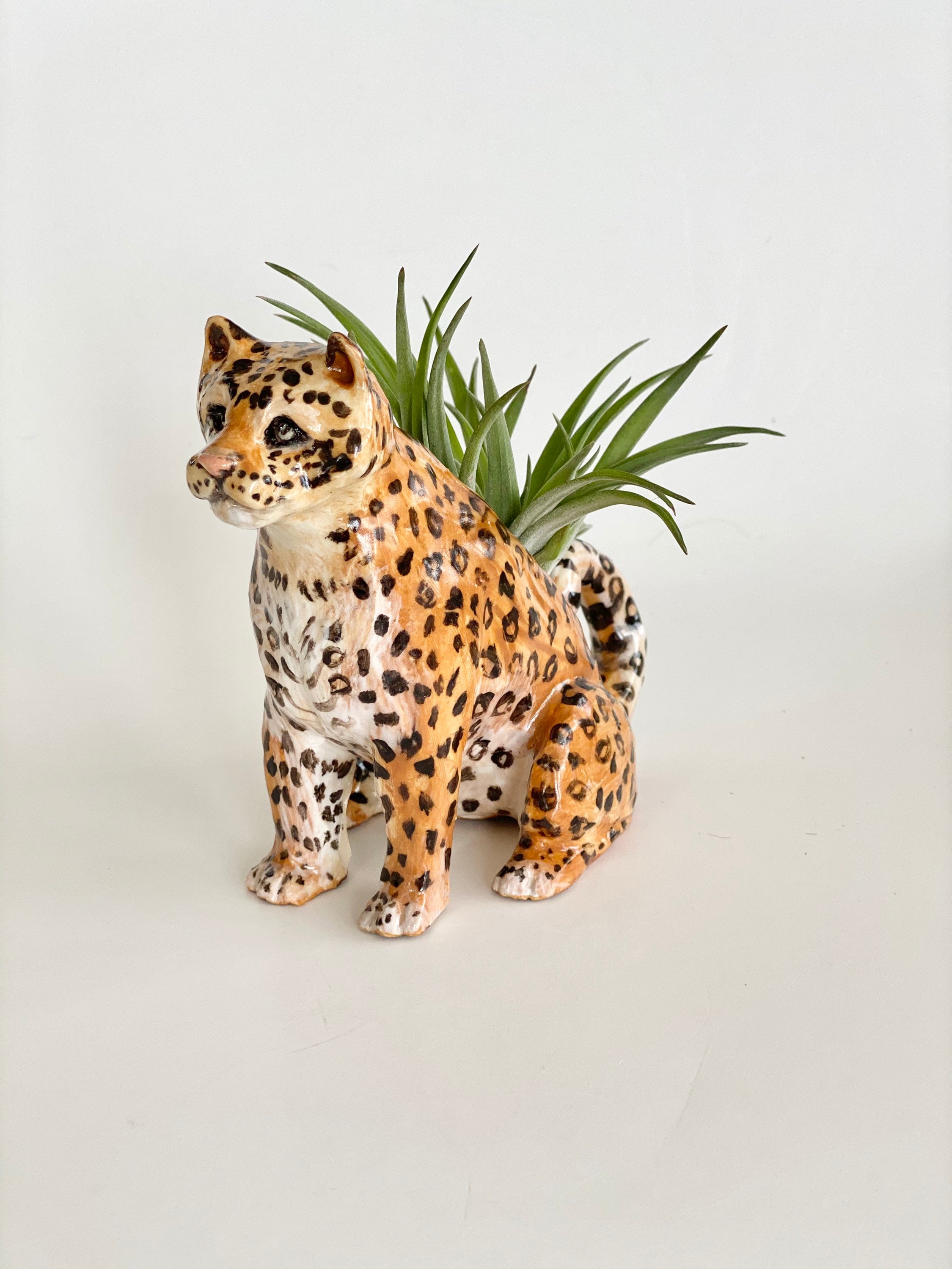 Leopard Planter Leopard Gift Leopard Art Jungle Animal | Etsy