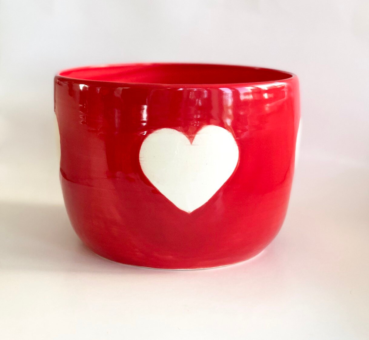 Heart Planter Pot, Heart Pot, Red Planter, Handmade Red Planter ...