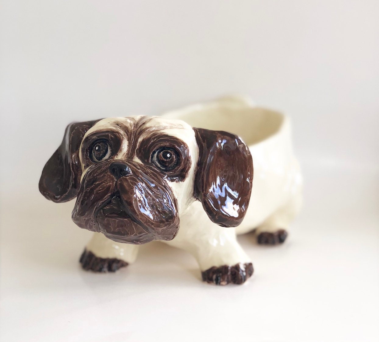 Pug Planter, Pug Pot, Pug Lover Gift, Ceramic Dog Pot, Ceramic Dog ...