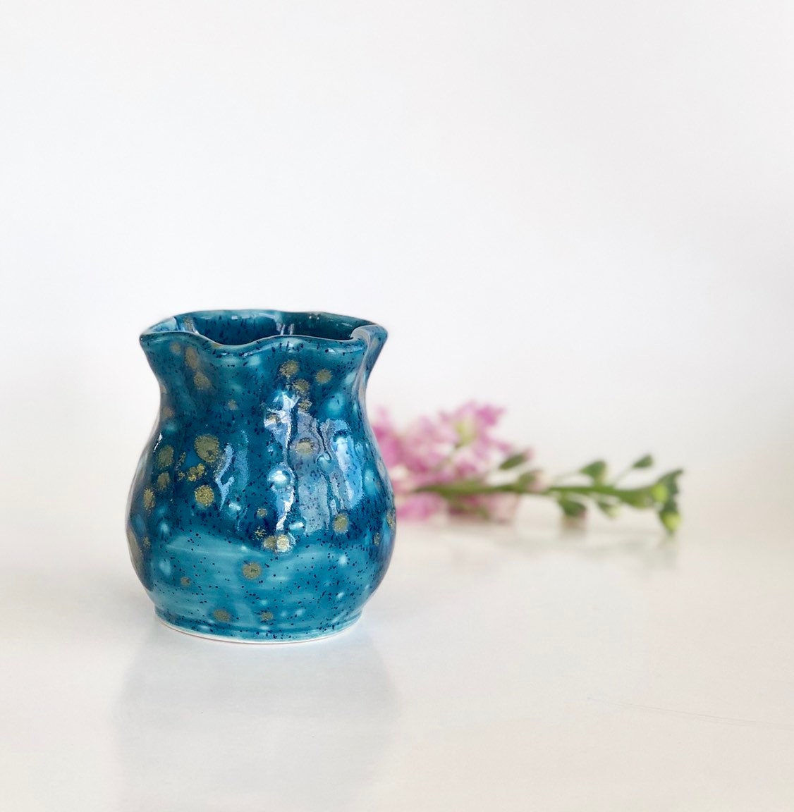 Mini Blue Vase, Handmade Bud Vase, Small Flower Vase, Bud Vase, Cute ...
