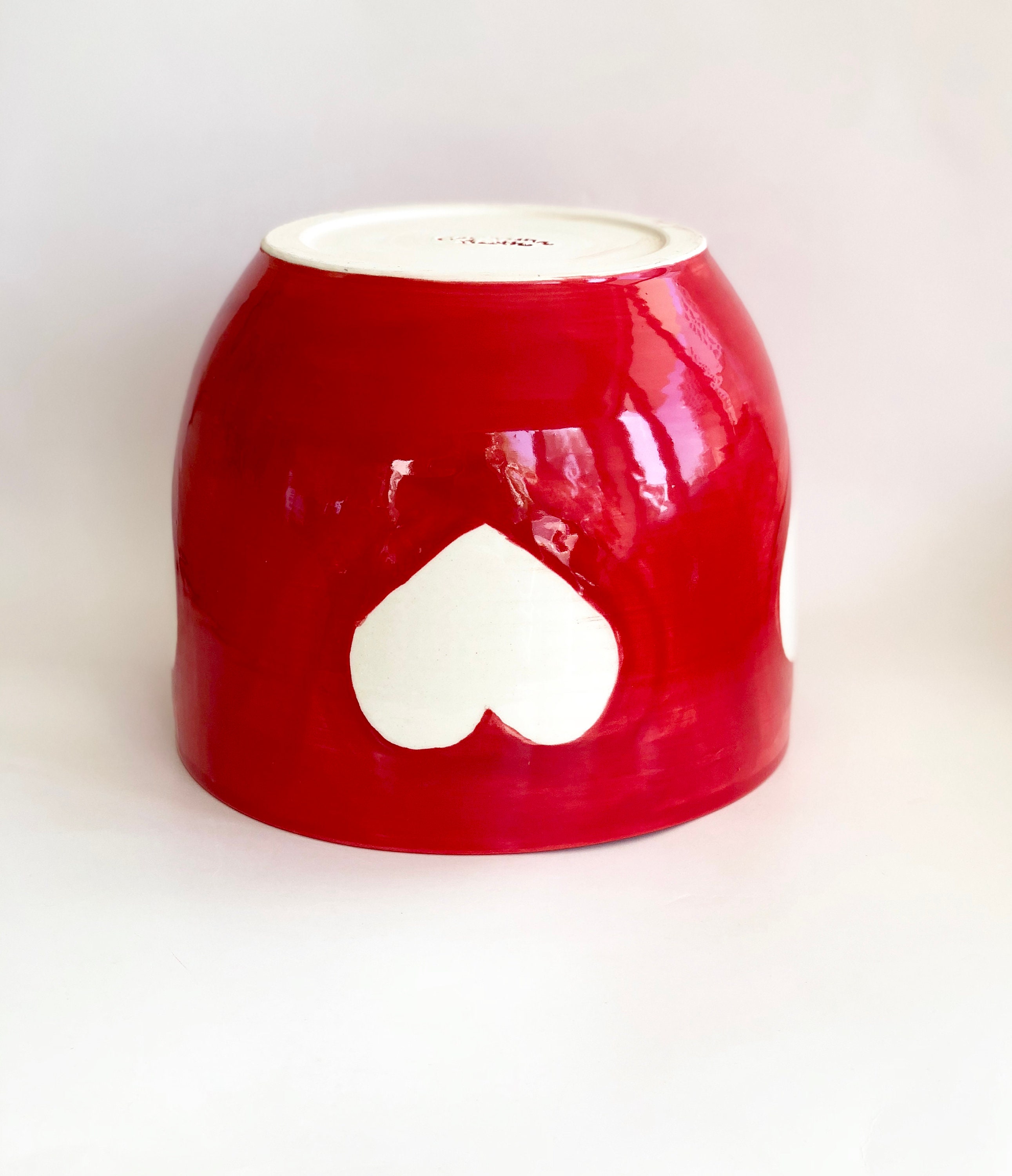 Heart Planter Pot, Heart Pot, Red Planter, Handmade Red Planter ...