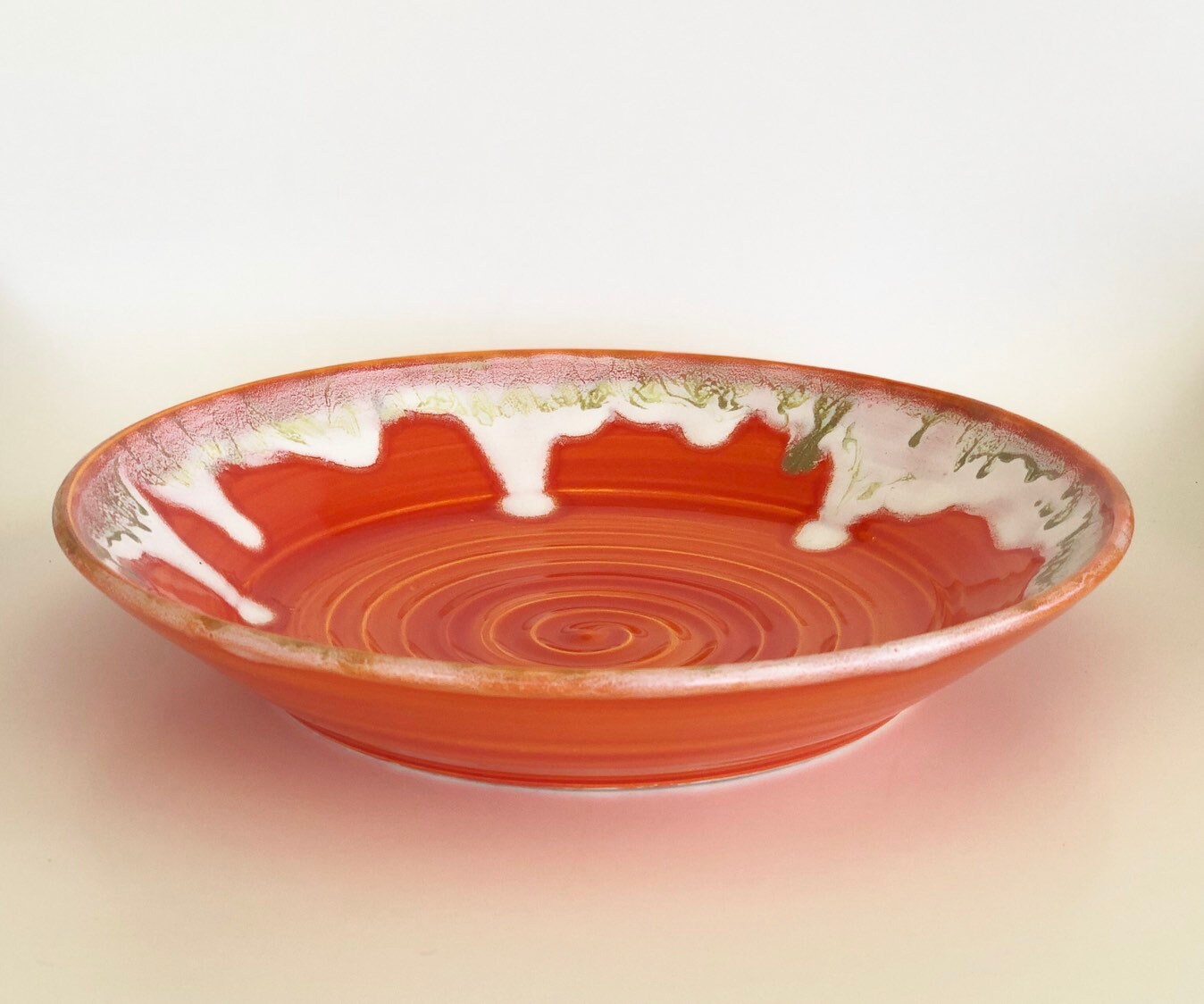 Orange Modern Plate, Modern Ceramic Wall Plate, Pottery Plate Orange ...