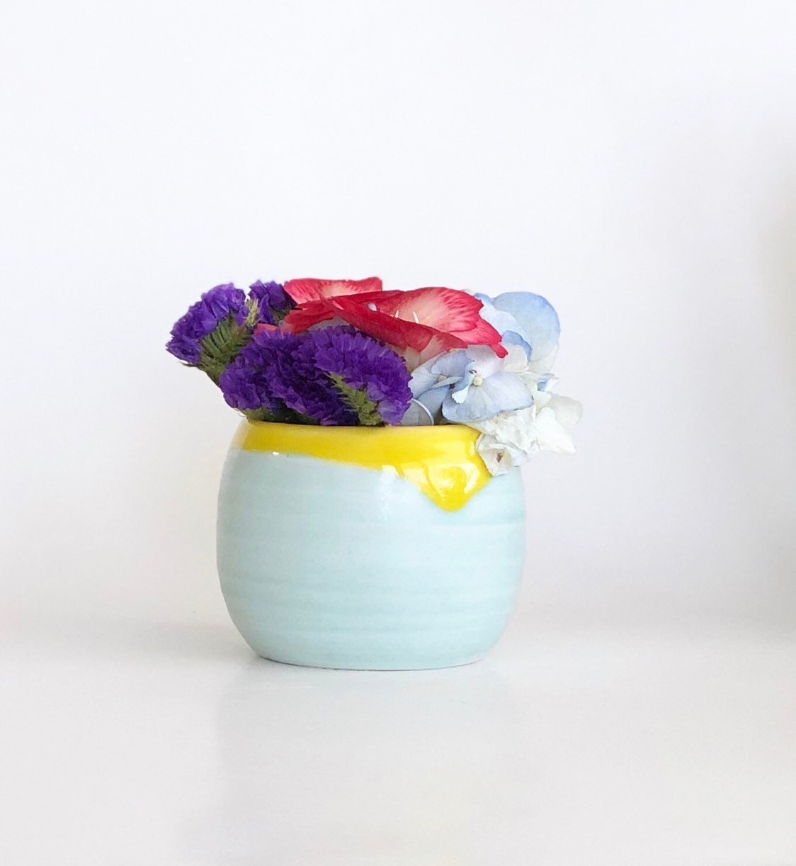 Handmade Ceramic Pot, Mini Blue Pot, Porcelain Planter, Planter Pot ...