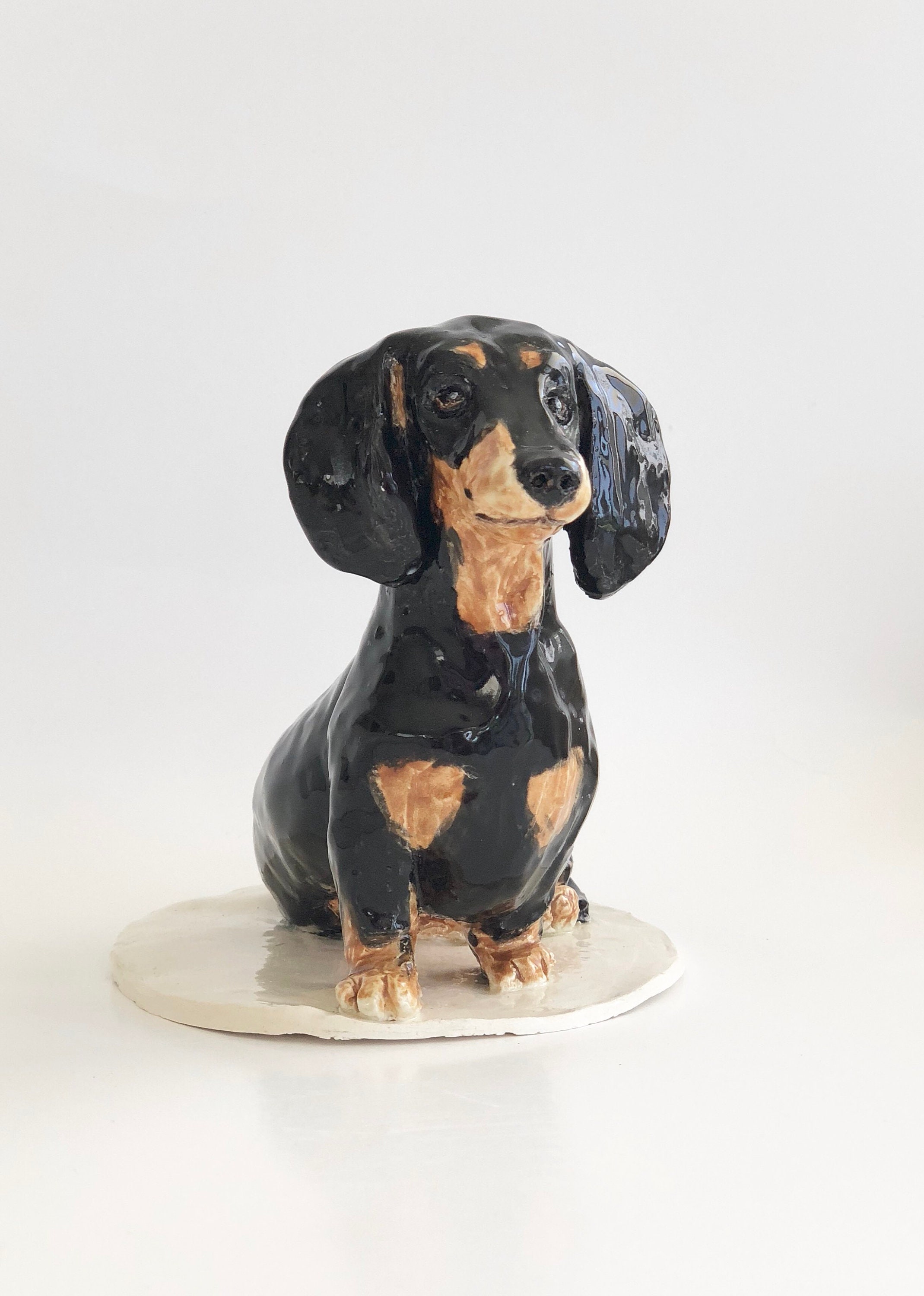 Dachshund Paperweight Handsculpted Ceramic