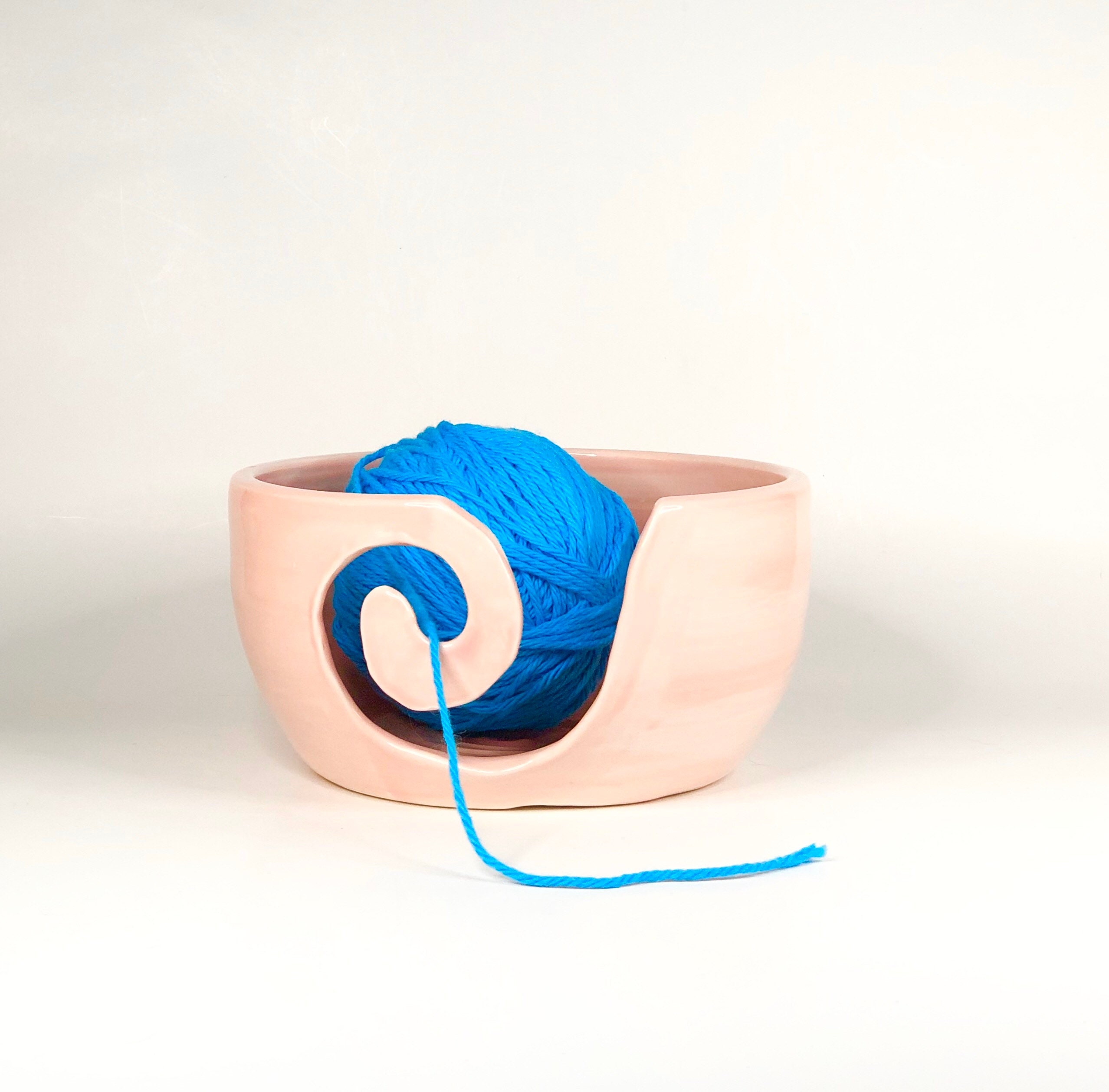 Ceramic Yarn Bowl, Crochet Ceramic Bowls, Pink Yarn Bowl, Knitting Gift ...