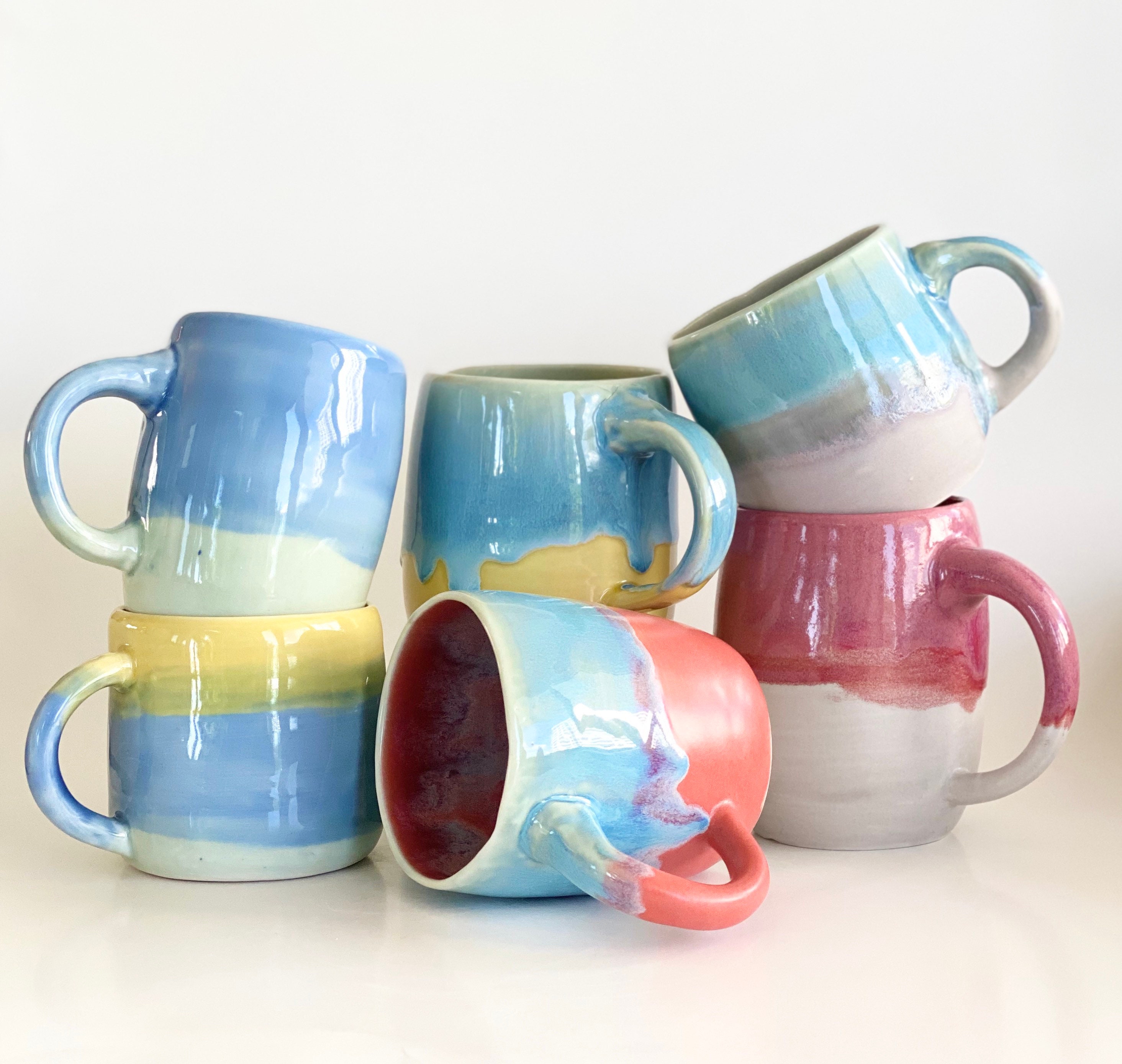 Pink Porcelain Mug, Coffee Mug, Handmade Coffee Mug, Pink Mug, Handmade ...