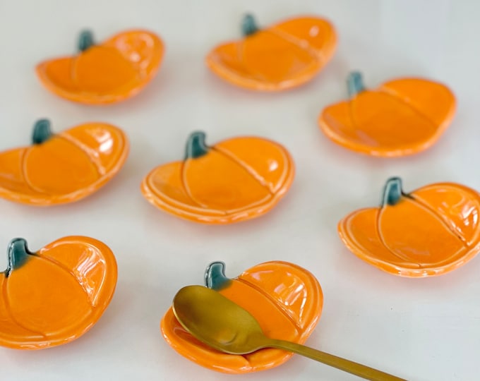 Pumpkin Spoon Rest Ring Dish Thanksgiving Autumn Pottery - Etsy