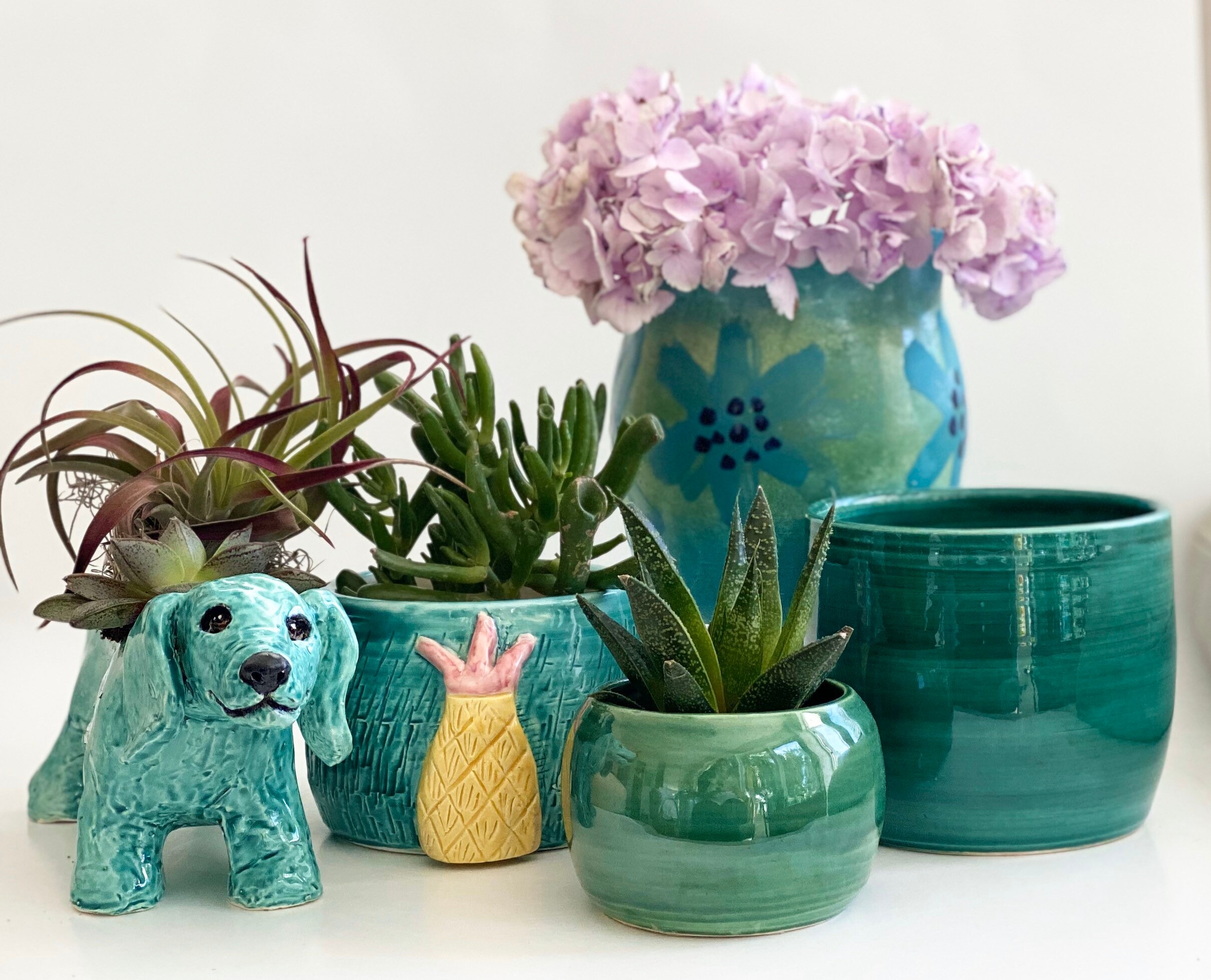 Mini Bud Pot, Small Green Planter Pot, Modern Planter Pot, Ceramic ...