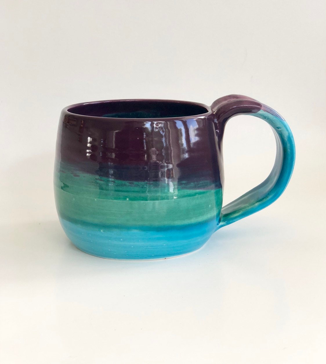 Rainbow Mug, Coffee Mug, Handmade Mug, Pottery Mug, Rainbow Coffee Mug ...
