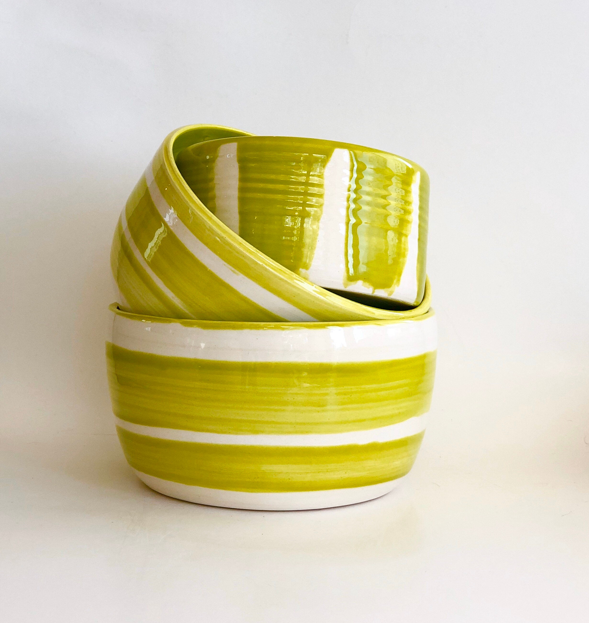 Chartreuse Bowl, Handmade Chartreuse Bowl, Lime Green Pottery ...