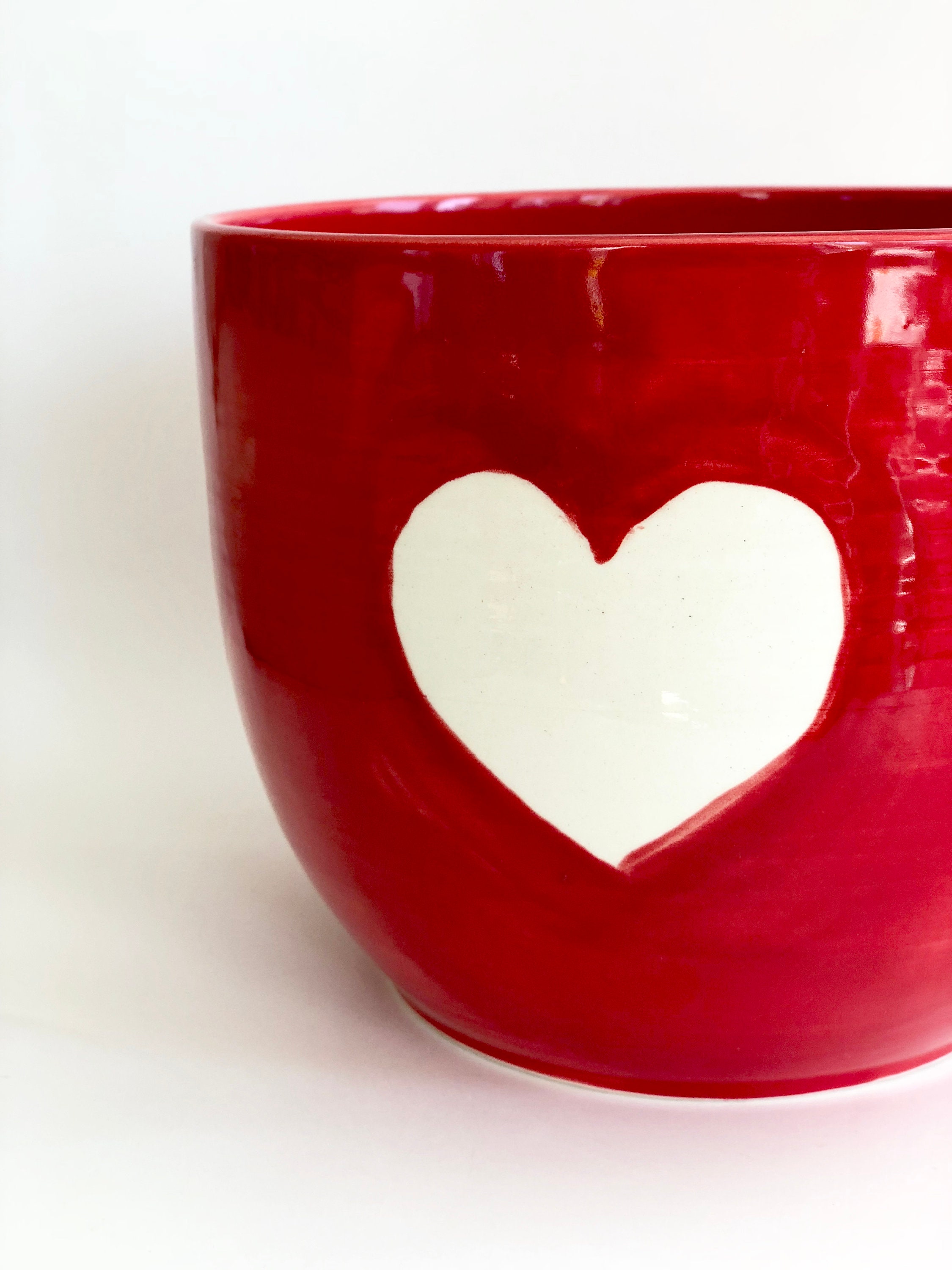 Heart Planter Pot, Heart Pot, Red Planter, Handmade Red Planter ...