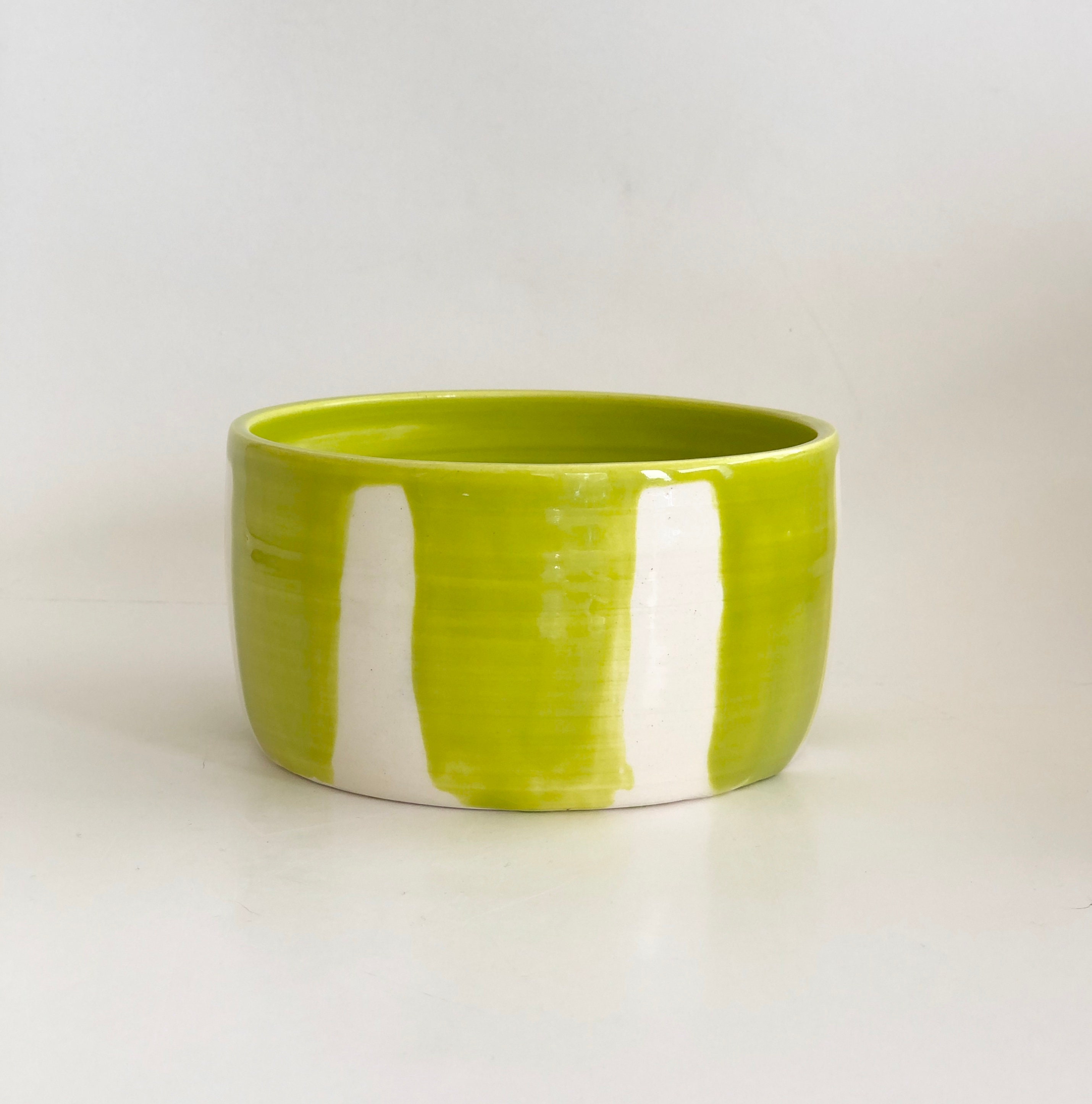 Chartreuse Bowl, Handmade Chartreuse Bowl, Lime Green Pottery ...