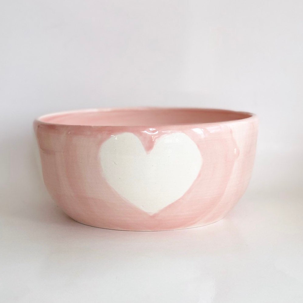 Heart Bowl, Heart Pottery, Thinking of You Gift, Heart Gift, Blue Heart ...