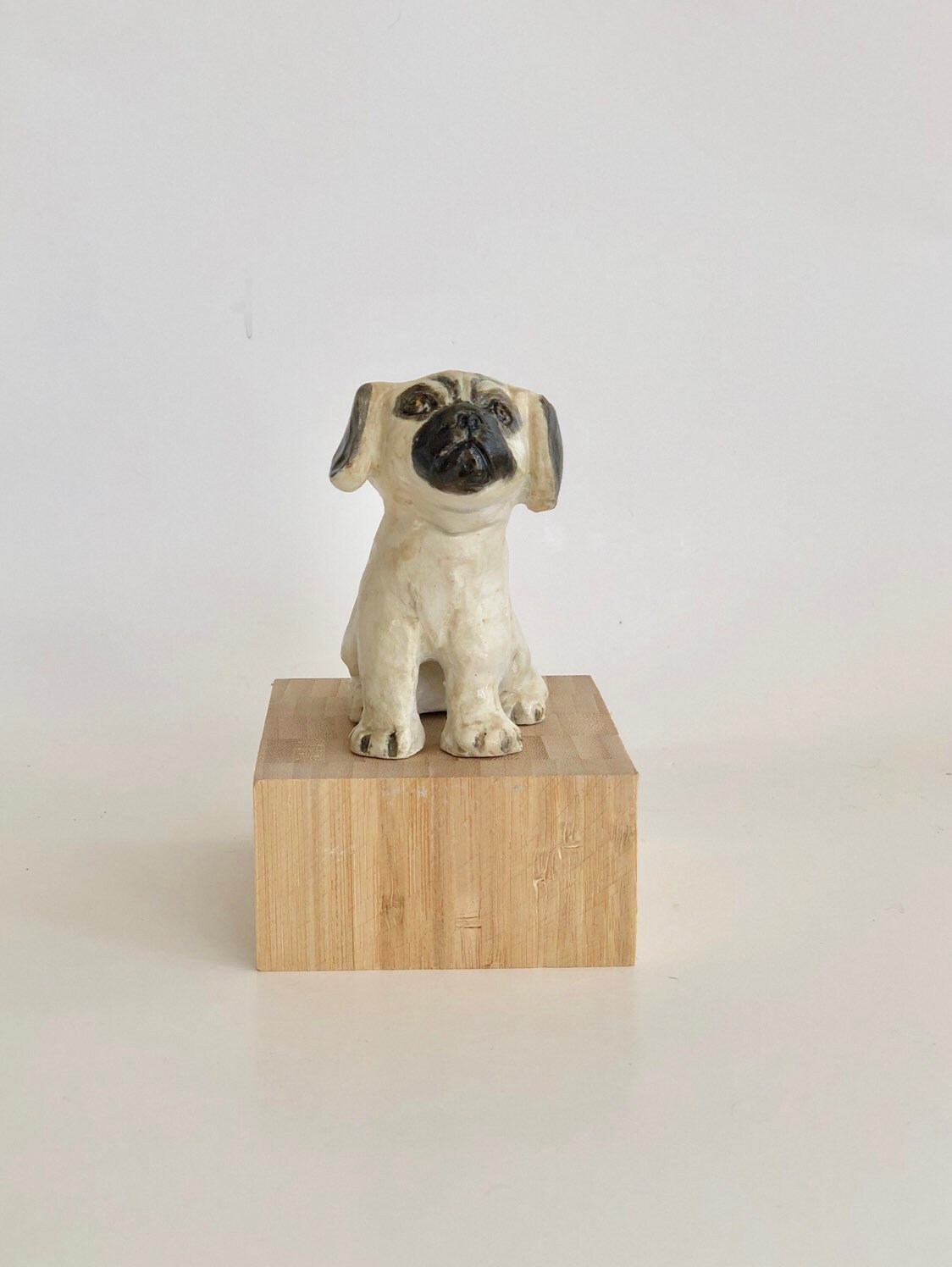 Mini Pug, Pug Paperweight, Hand sculpted Pug, Ceramic Pug, Pug Figurine ...