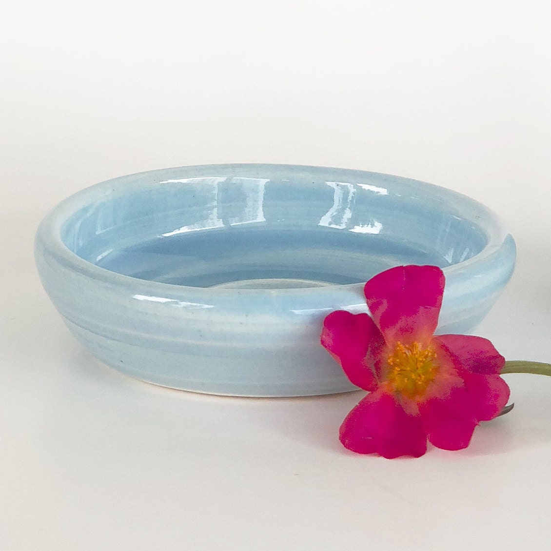 Mini Blue Ceramic Planter Pot with Drainage Holes