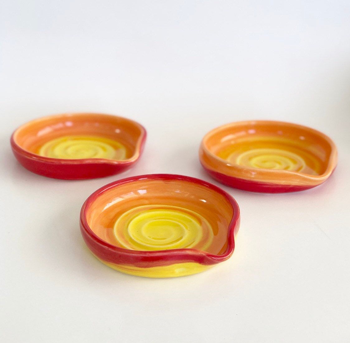 Yellow Spoon Rest, Orange Spoon Rest, Red Spoon Rest Handmade, Spoon ...