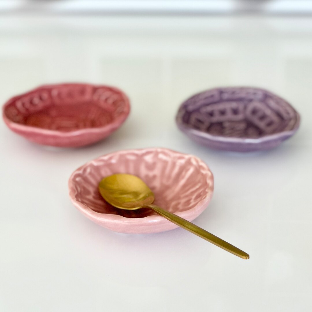 Handmade Porcelain Spoon Rest: Pink Tea Bag, Ring, Trinket Dish - Etsy