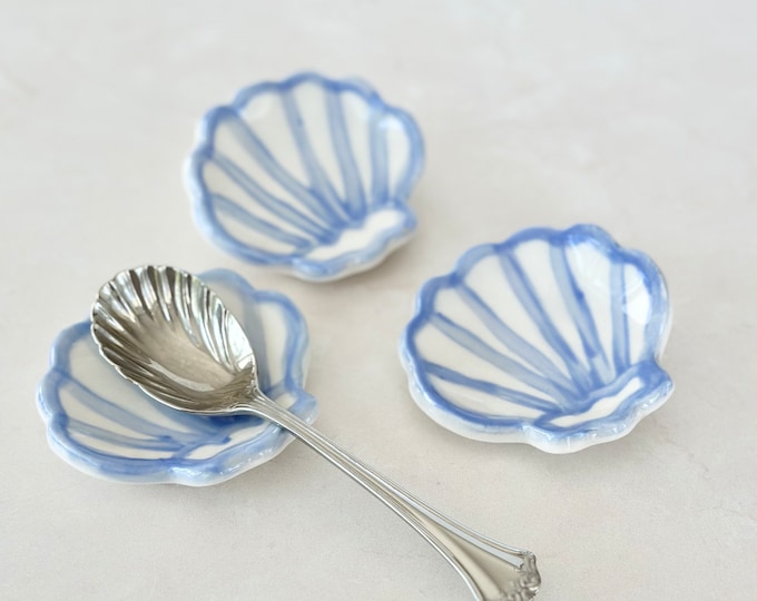 Seashell Spoon Rest Coastal Kitchen Decor Coffee Lover Gift Teaspoon ...