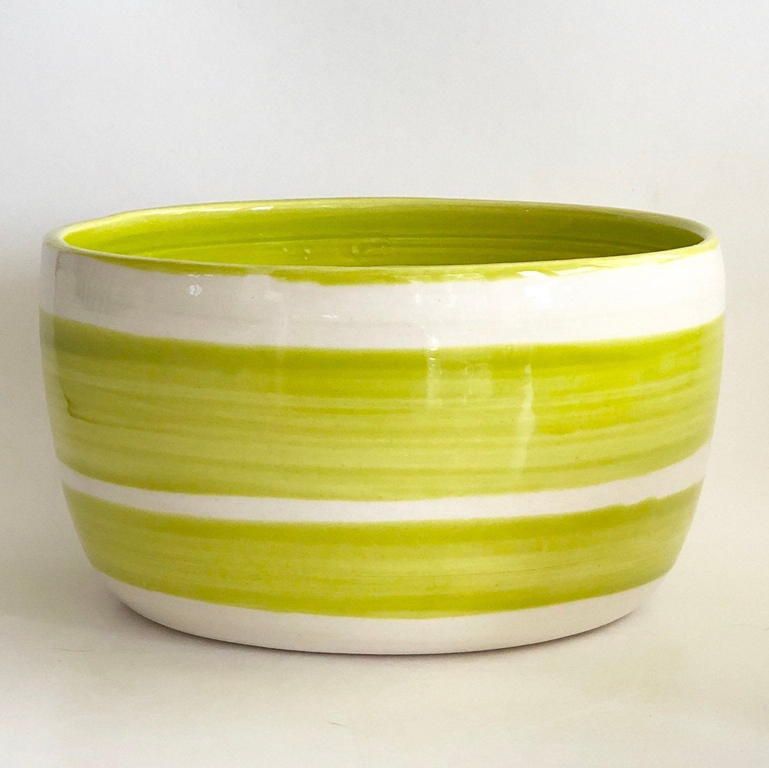 Chartreuse Bowl, Handmade Chartreuse Bowl, Lime Green Pottery ...